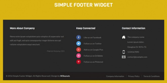 60+ Free Responsive Footer HTML Templates